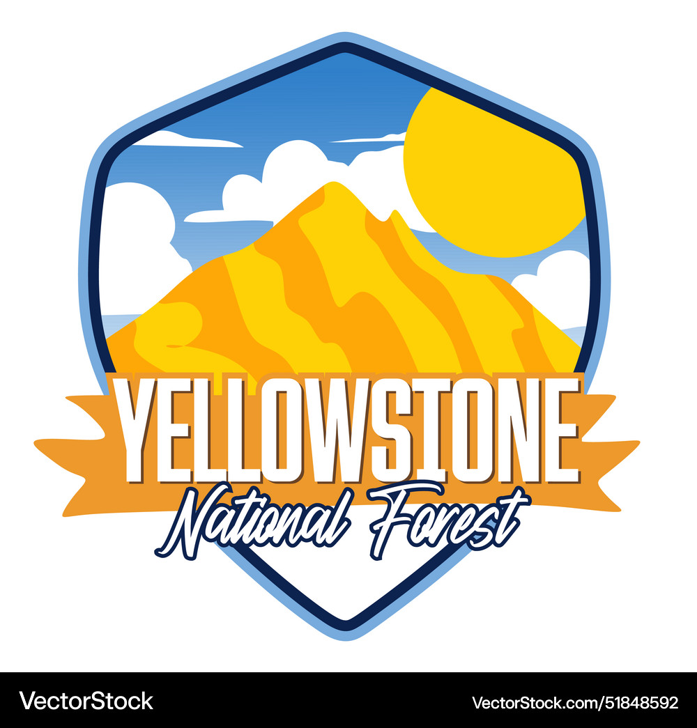 Yellowstone national forest with beautiful Vector Image