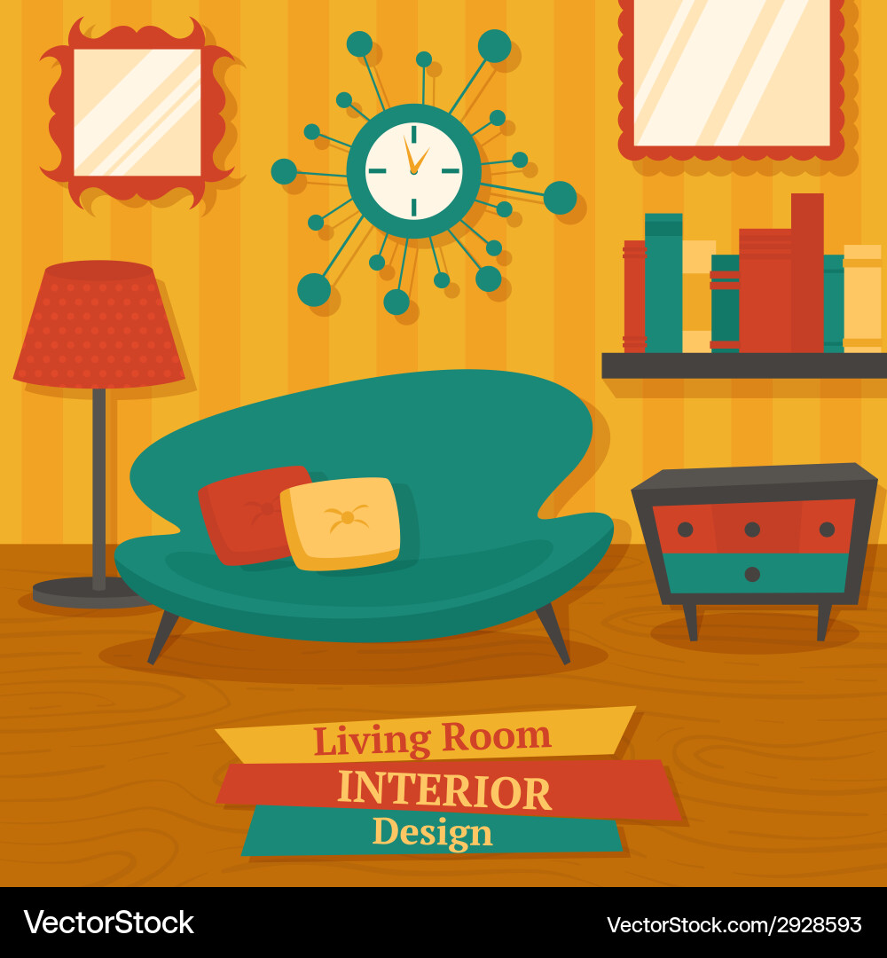 Cozy Living Room Interior Royalty Free Vector Image