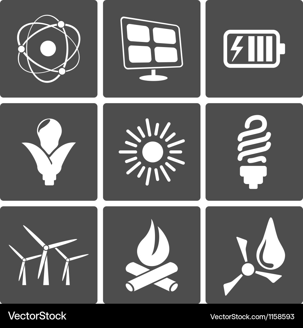 Energy icons Royalty Free Vector Image - VectorStock