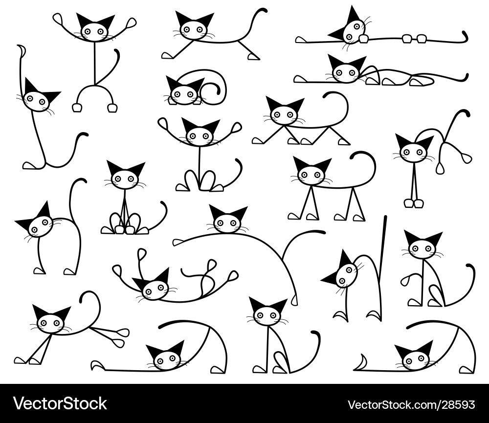 Kitty cats Royalty Free Vector Image - VectorStock