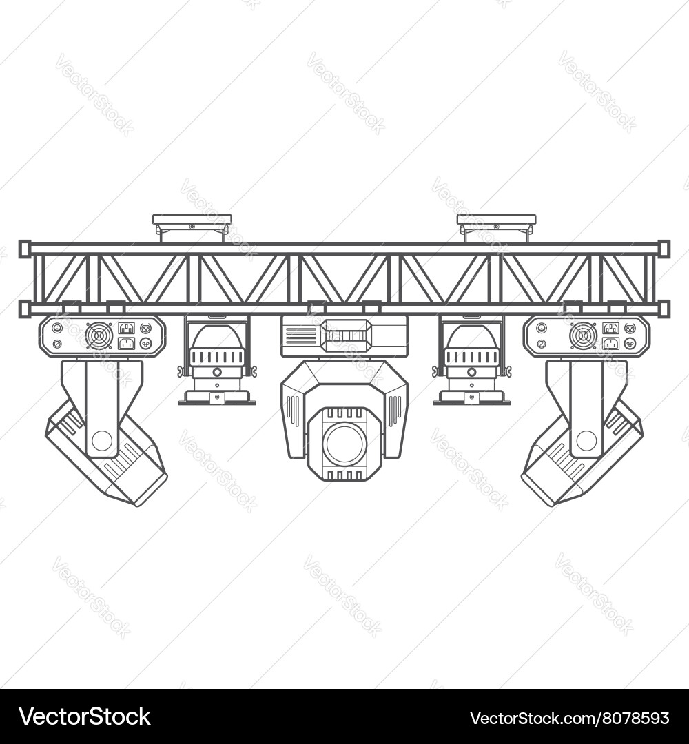 Outline stage metal truss concert lighting Vector Image