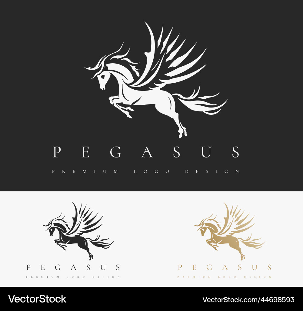 Pegasus logo template shape design Royalty Free Vector Image