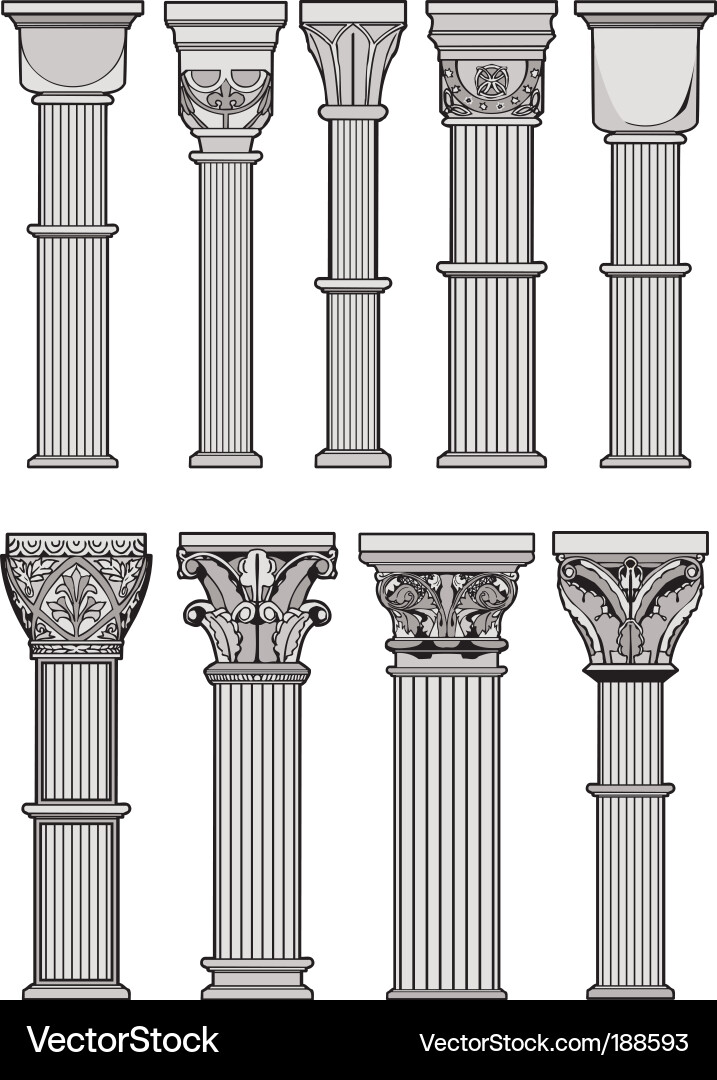 Roman columns Royalty Free Vector Image - VectorStock
