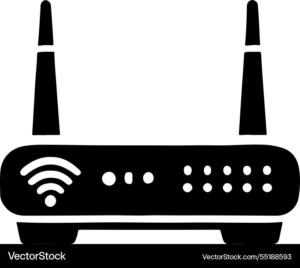 Router silhouette modern design Royalty Free Vector Image
