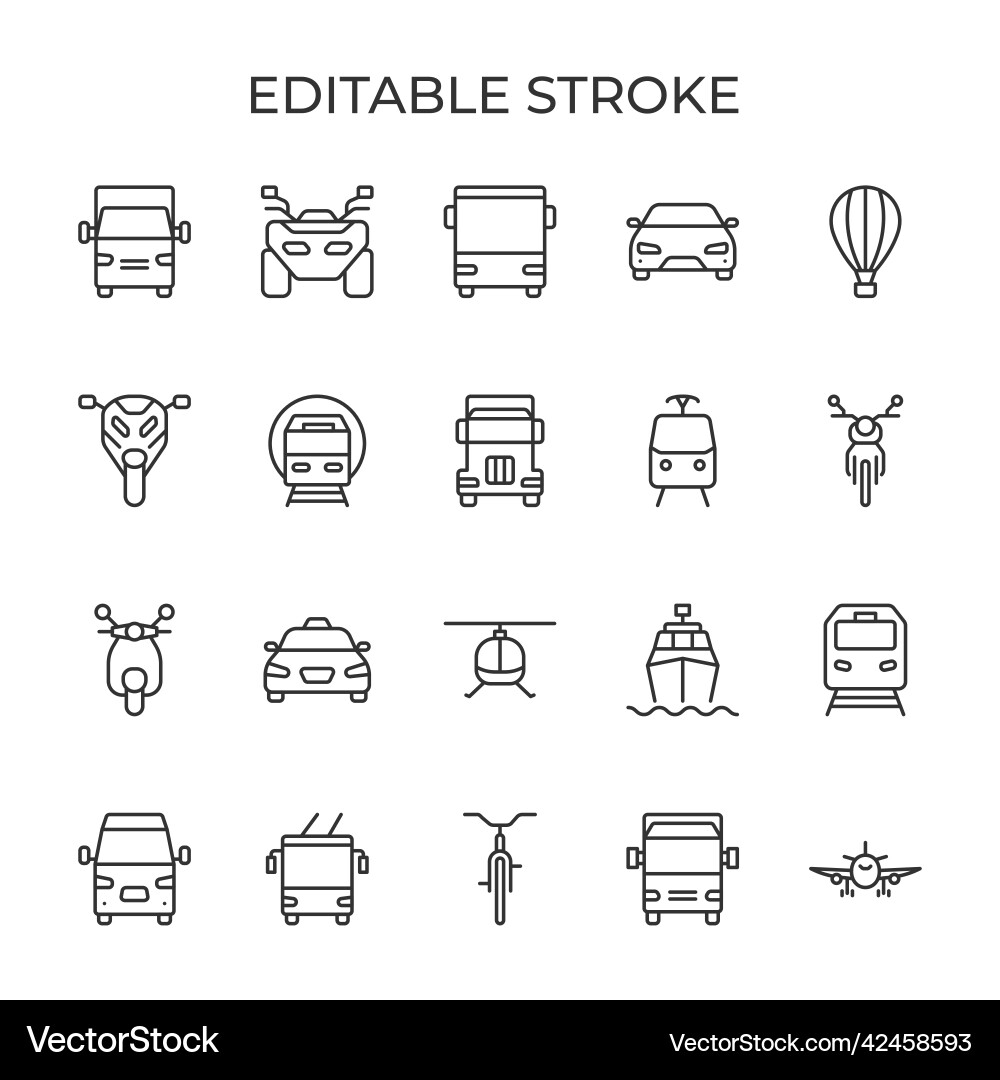 Transport front view line Royalty Free Vector Image