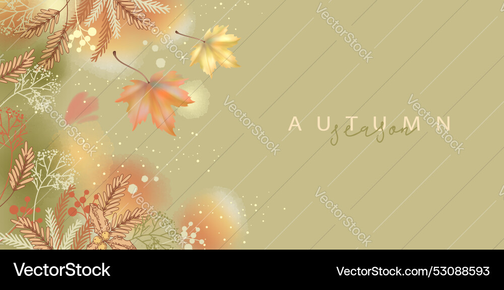 Watercolor autumn banner – Royalty-Free Vector | VectorStock