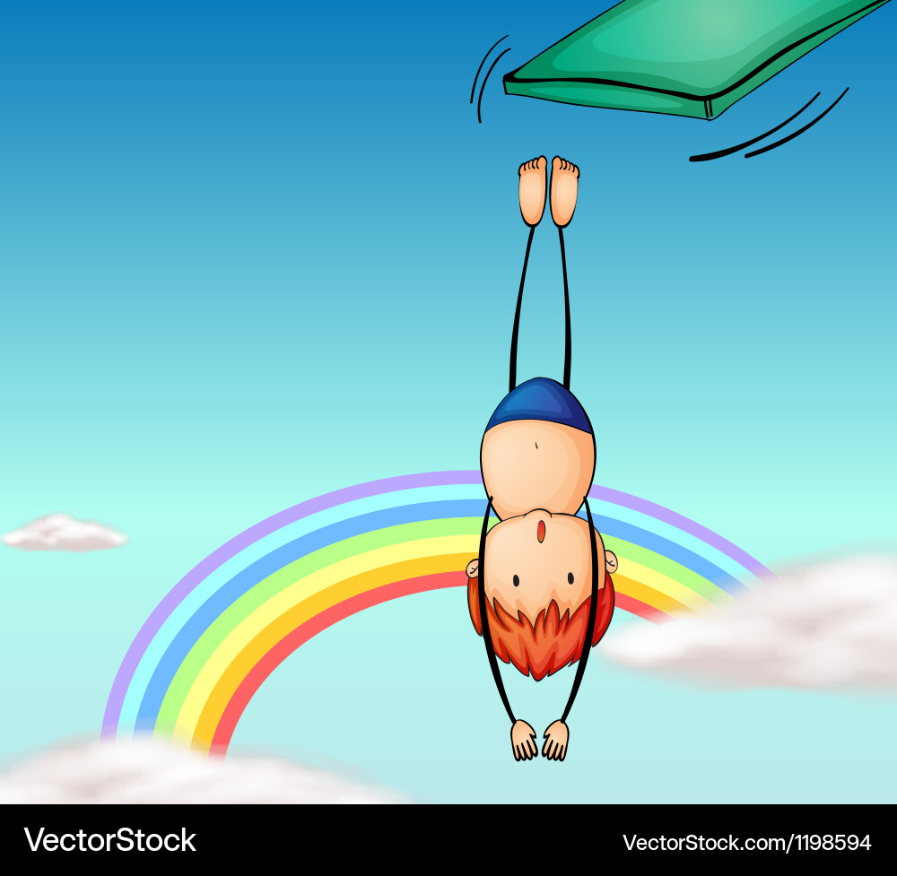 A boy diving Royalty Free Vector Image - VectorStock