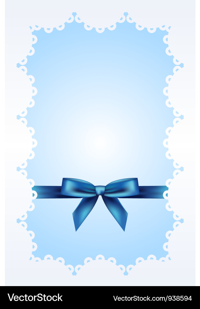 Blue background with lace and ribbon Royalty Free Vector