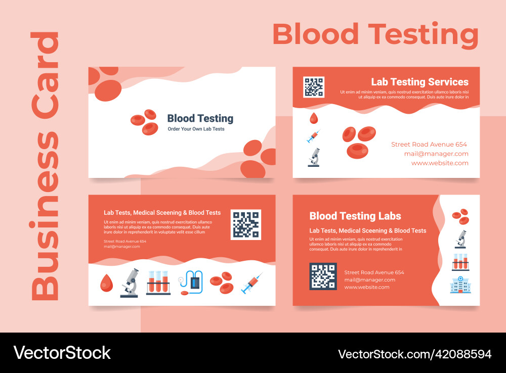 Collection blood testing lab service business card