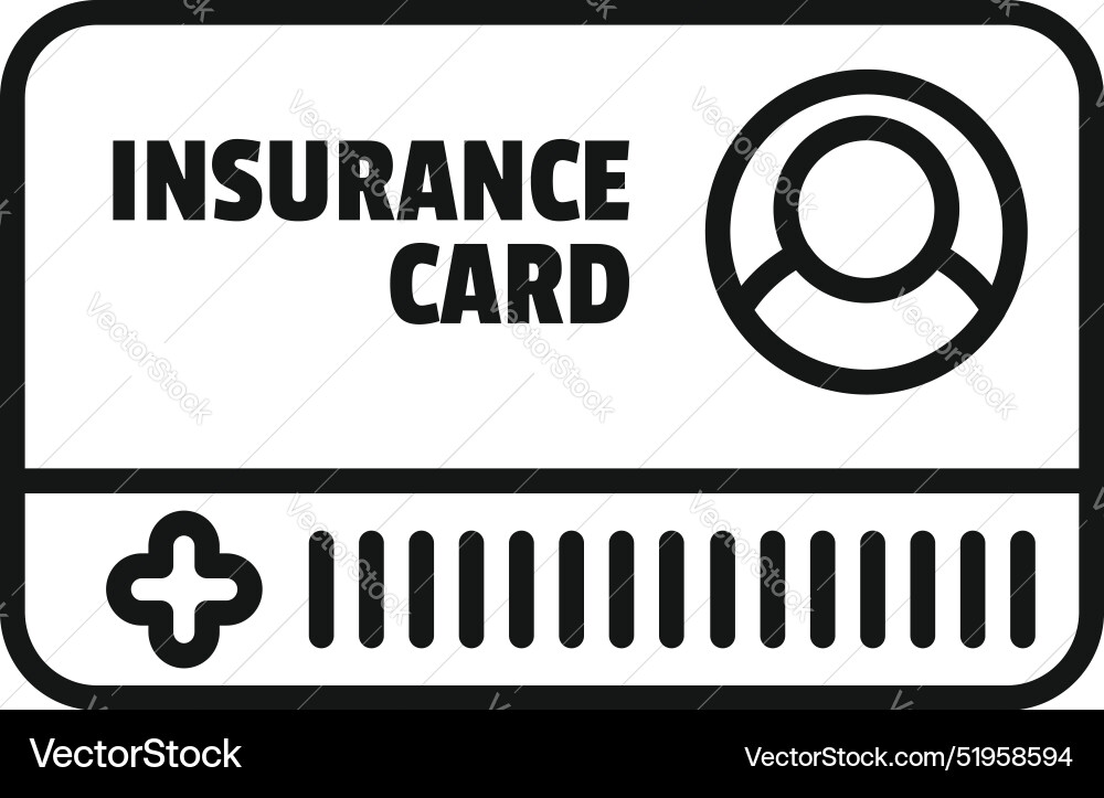 Insurance card icon showing health coverage Vector Image