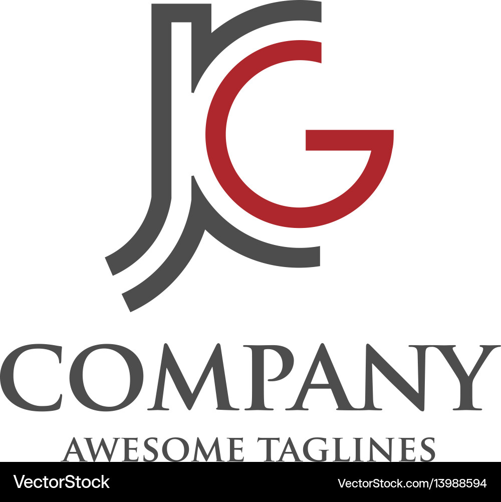 Letter j and g jjg Royalty Free Vector Image - VectorStock