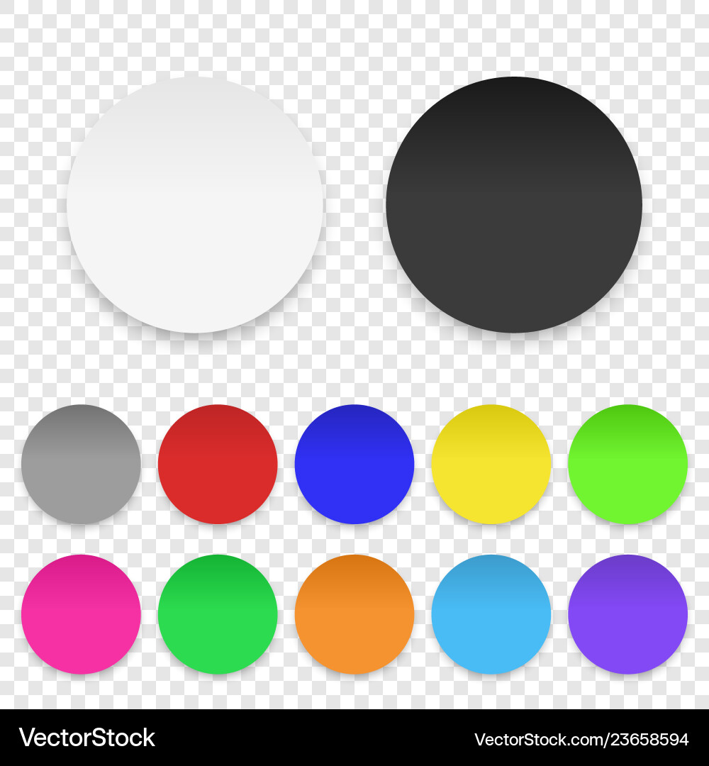 Realistic 3d round adhesive colored blank Vector Image