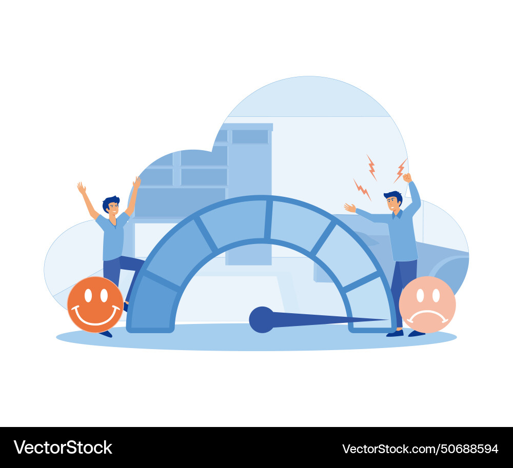 Stress level concept man solves problems Vector Image