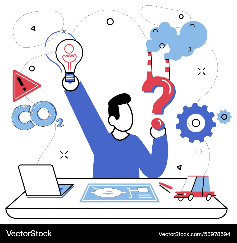 Thinking imagination dances in spotlight when Vector Image