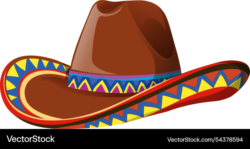 Vibrant sombrero with traditional mexican patterns