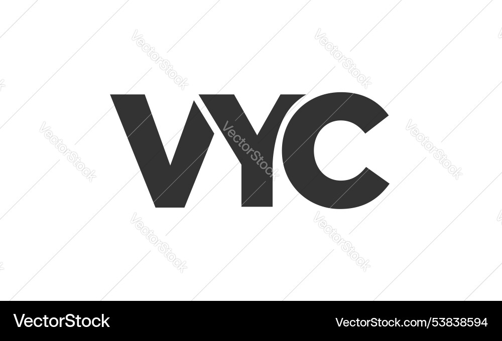 Vyc logo design template with strong and modern Vector Image