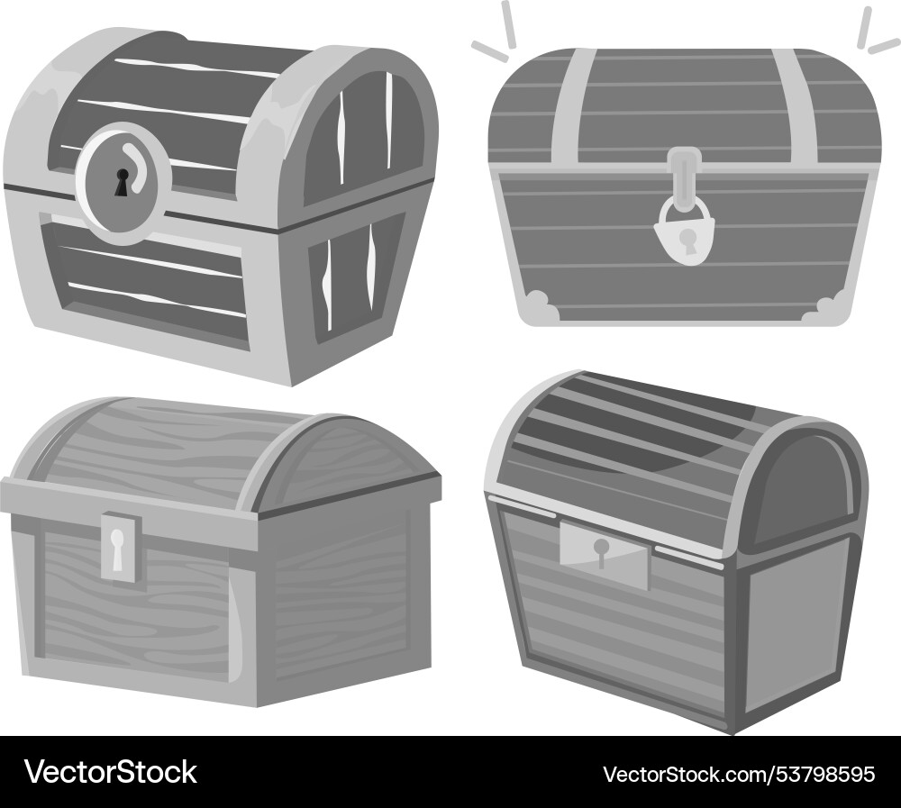 Closed wooden chest box treasure box Royalty Free Vector