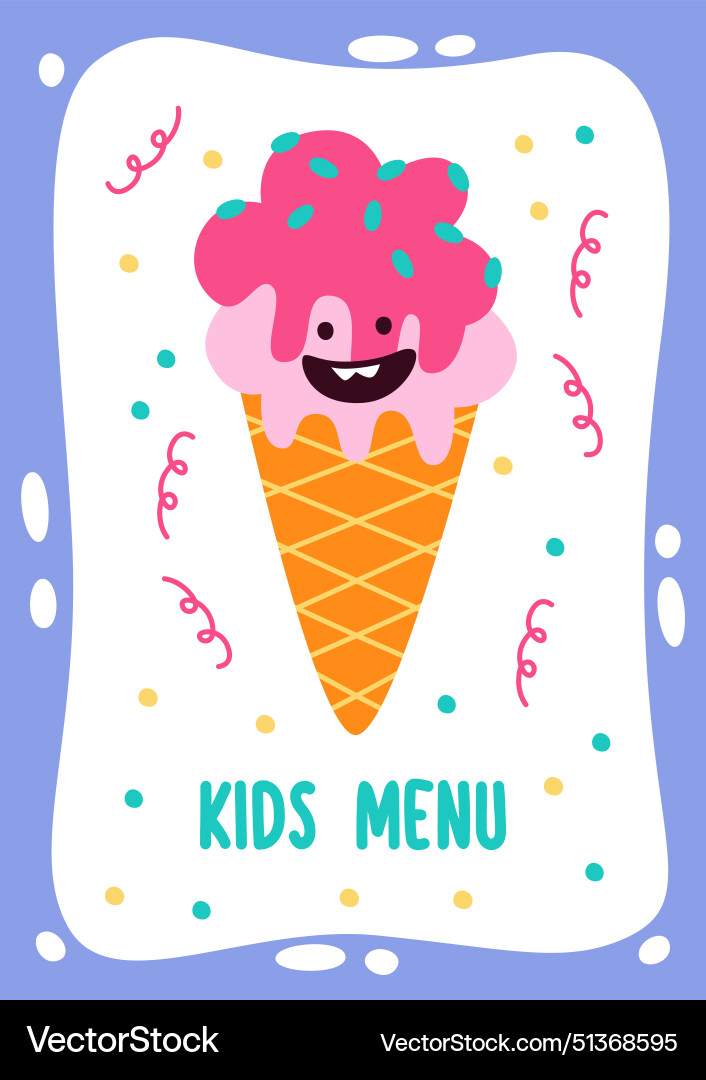 Ice cream kids menu Royalty Free Vector Image - VectorStock