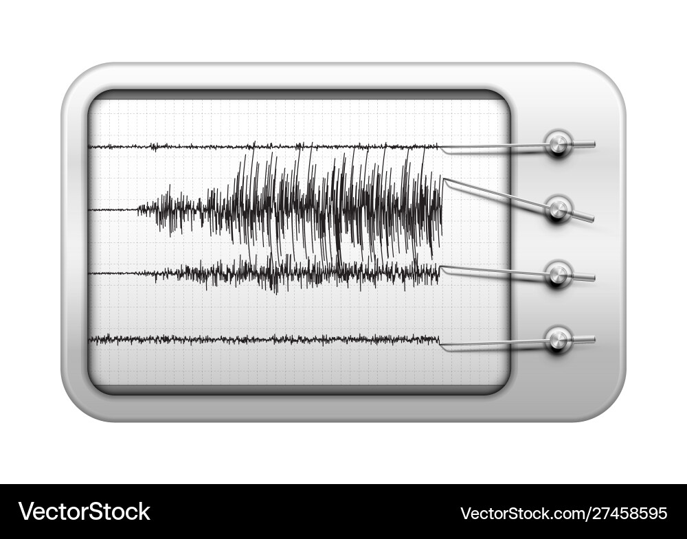 Seismograph recording seismic activity Royalty Free Vector