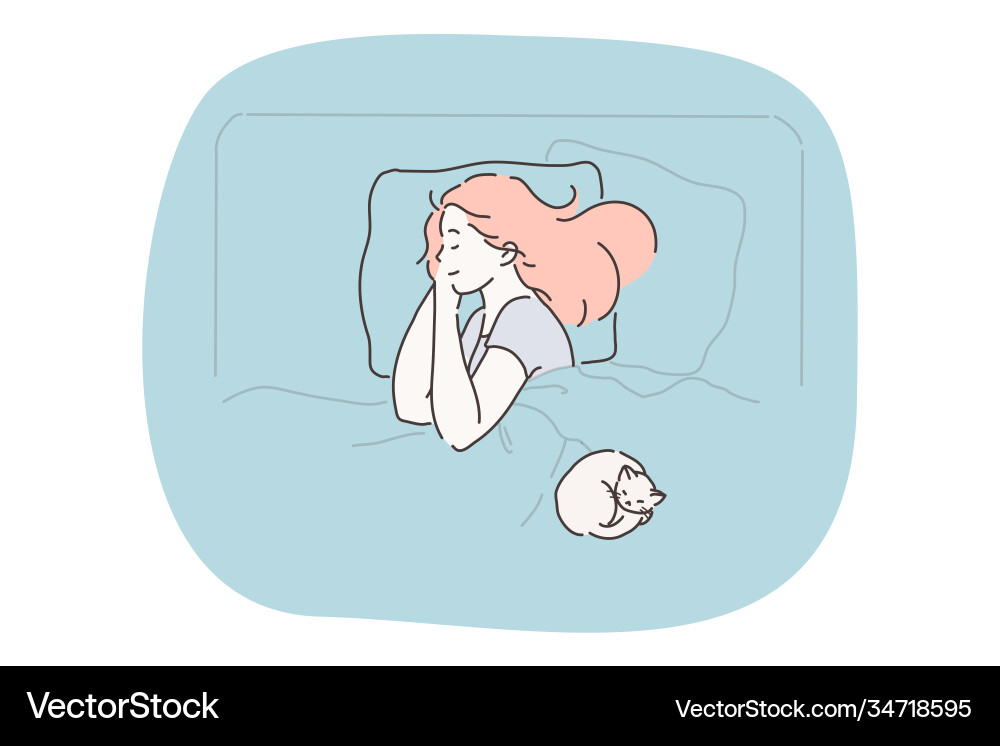 Sleeping relaxation and comfortable rest concept Vector Image