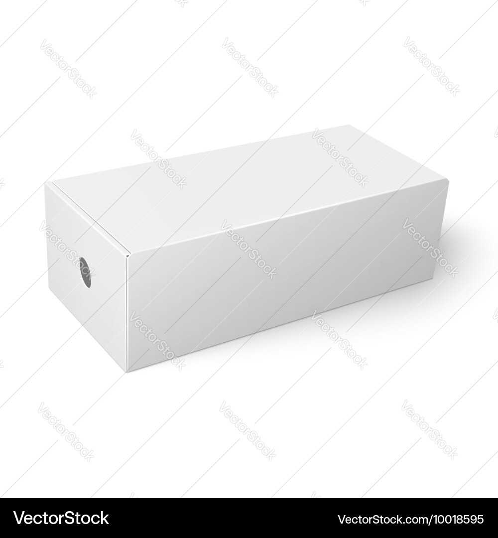 White cardboard shoebox template Royalty Free Vector Image