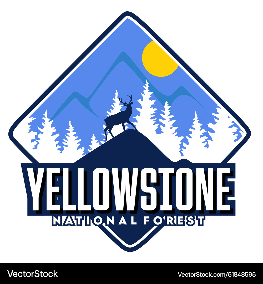 Yellowstone national forest with beautiful Vector Image