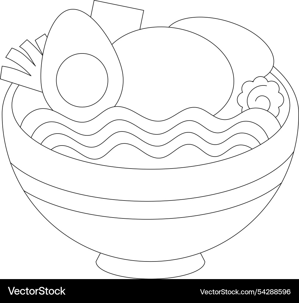 Art design ramen bowl Royalty Free Vector Image