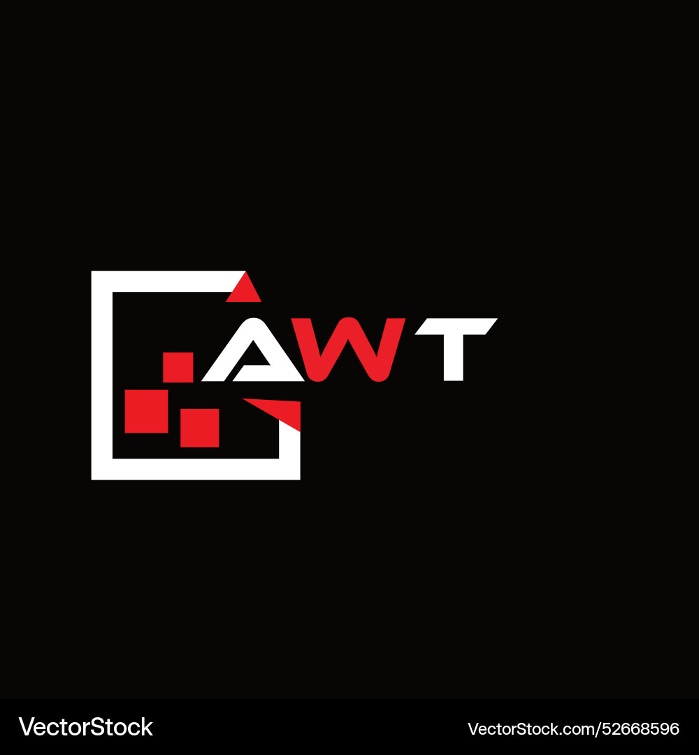 Awt creative minimalist letter logo unique Vector Image