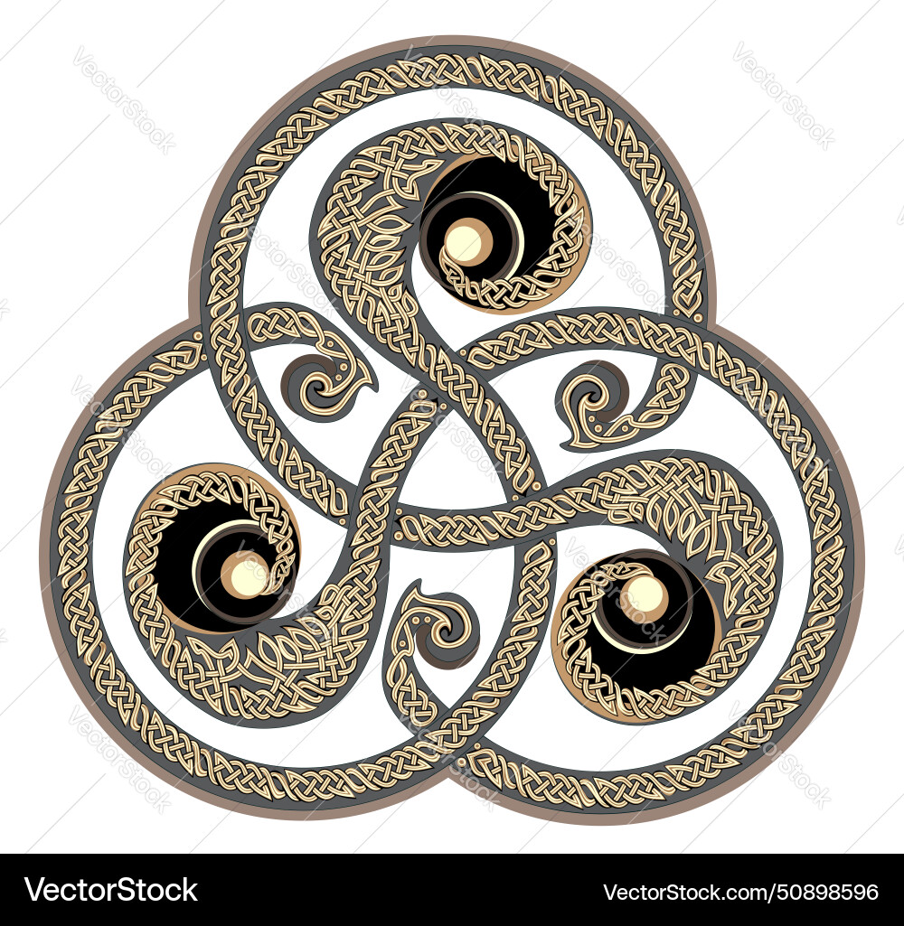 Beautiful ancient triskelion vintage with celtic Vector Image