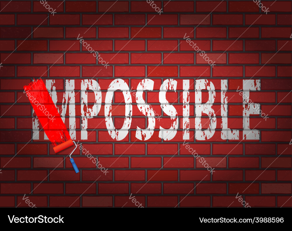 Changing the word impossible to possible Vector Image