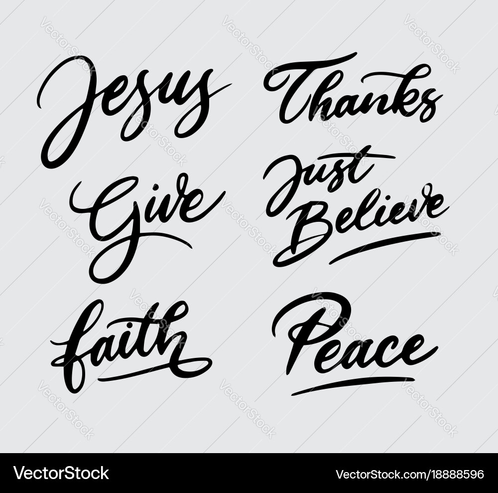 Jesus and peace handwriting calligraphy Royalty Free Vector