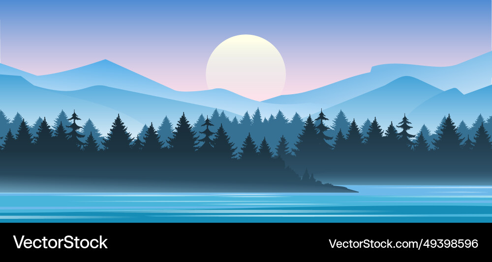 Mountain morning landscape Royalty Free Vector Image
