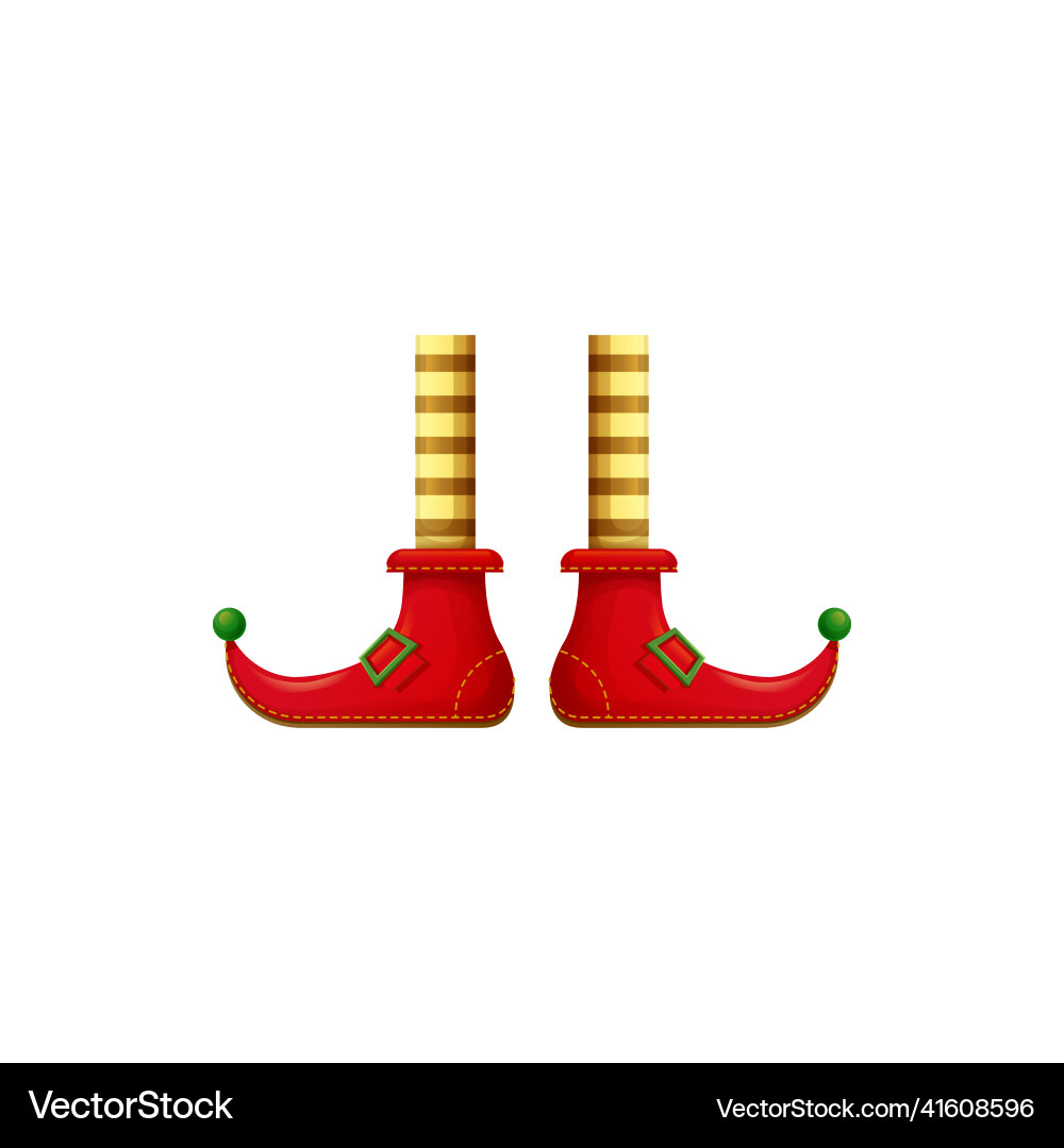 Red Elf Boots & Stockings Royalty Free Vector Image