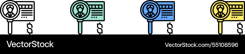 Selection icon outline green blue and yellow Vector Image