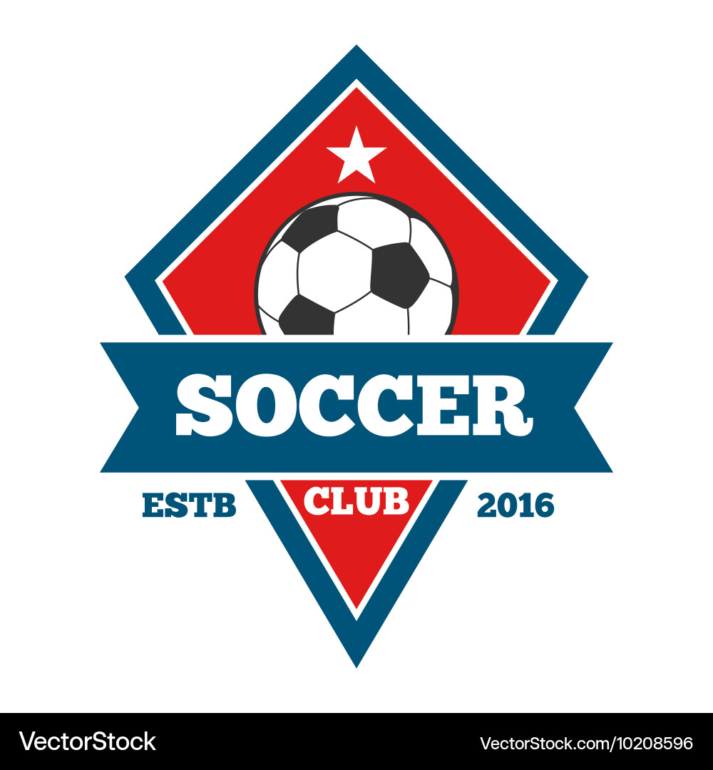 Soccer logo badge emblem template in red Vector Image