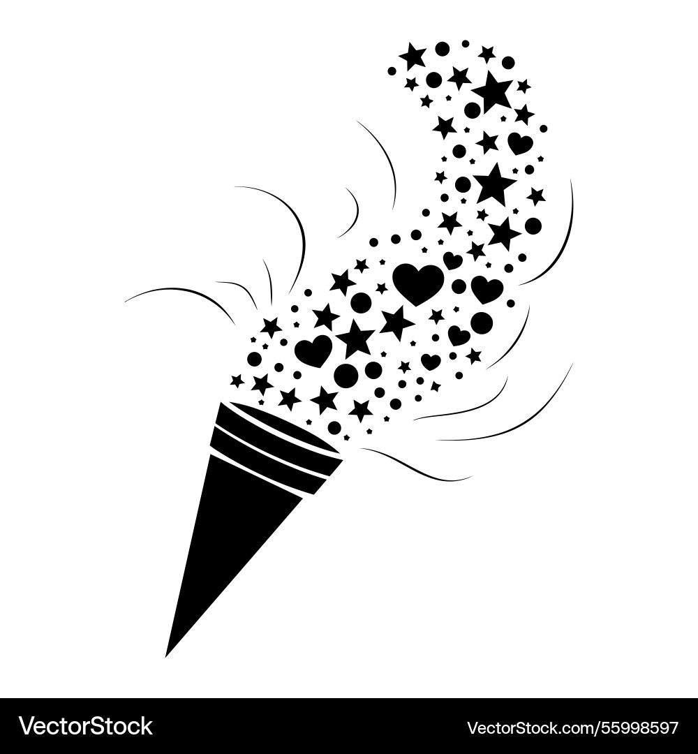 Confetti explosion silhouette Royalty Free Vector Image