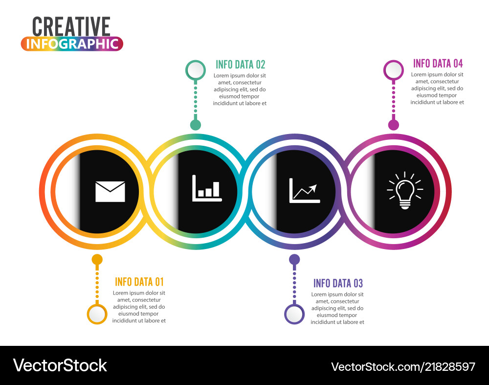 Four steps infographics - can a strategy Vector Image