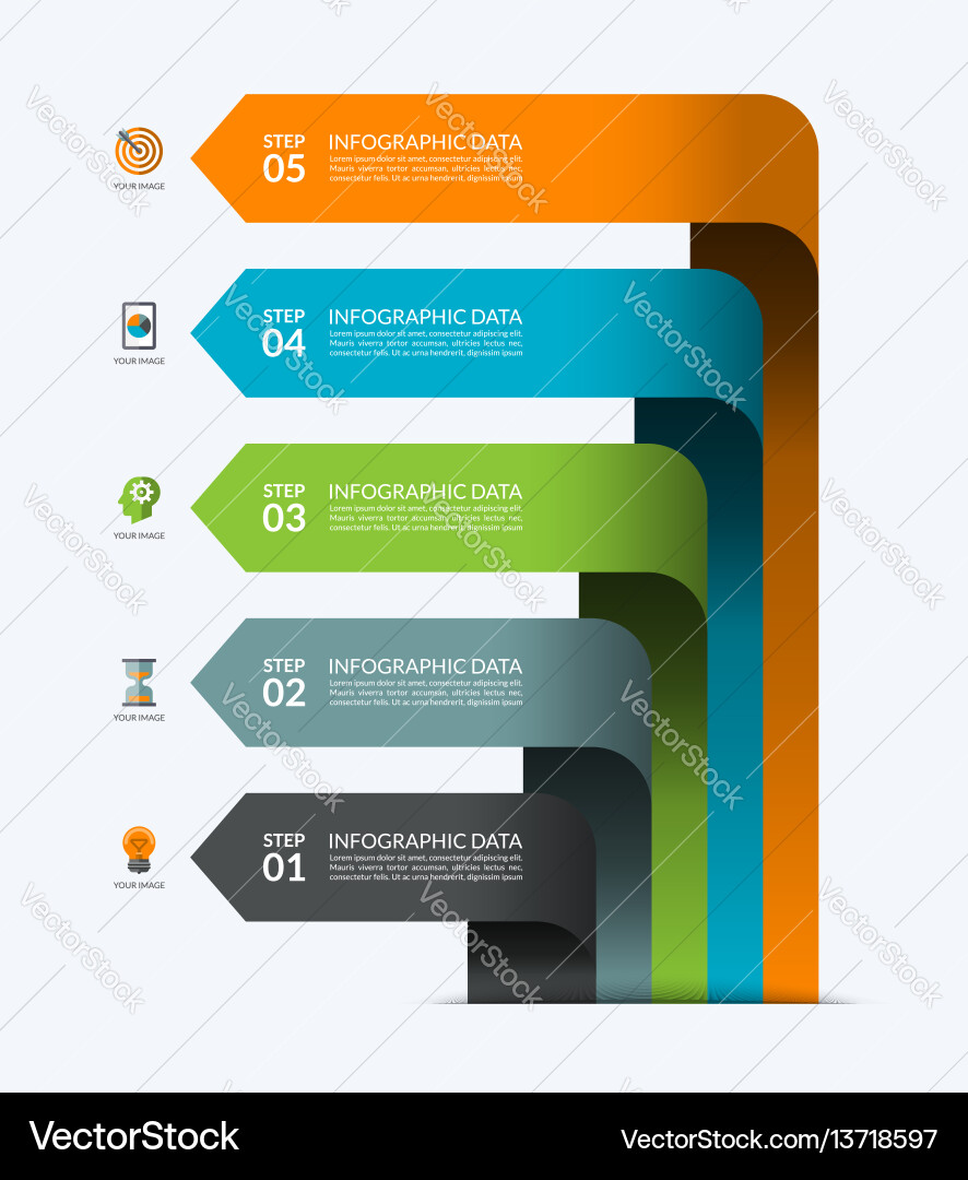 Infographic banner with 5 arrows Royalty Free Vector Image