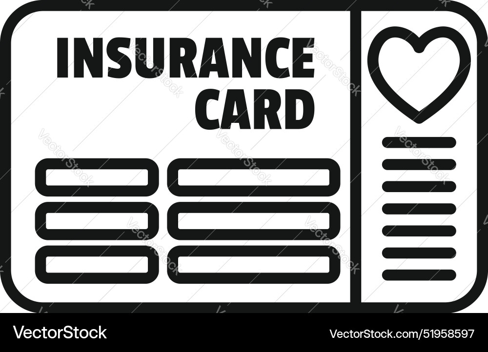 Insurance card icon representing health coverage Vector Image