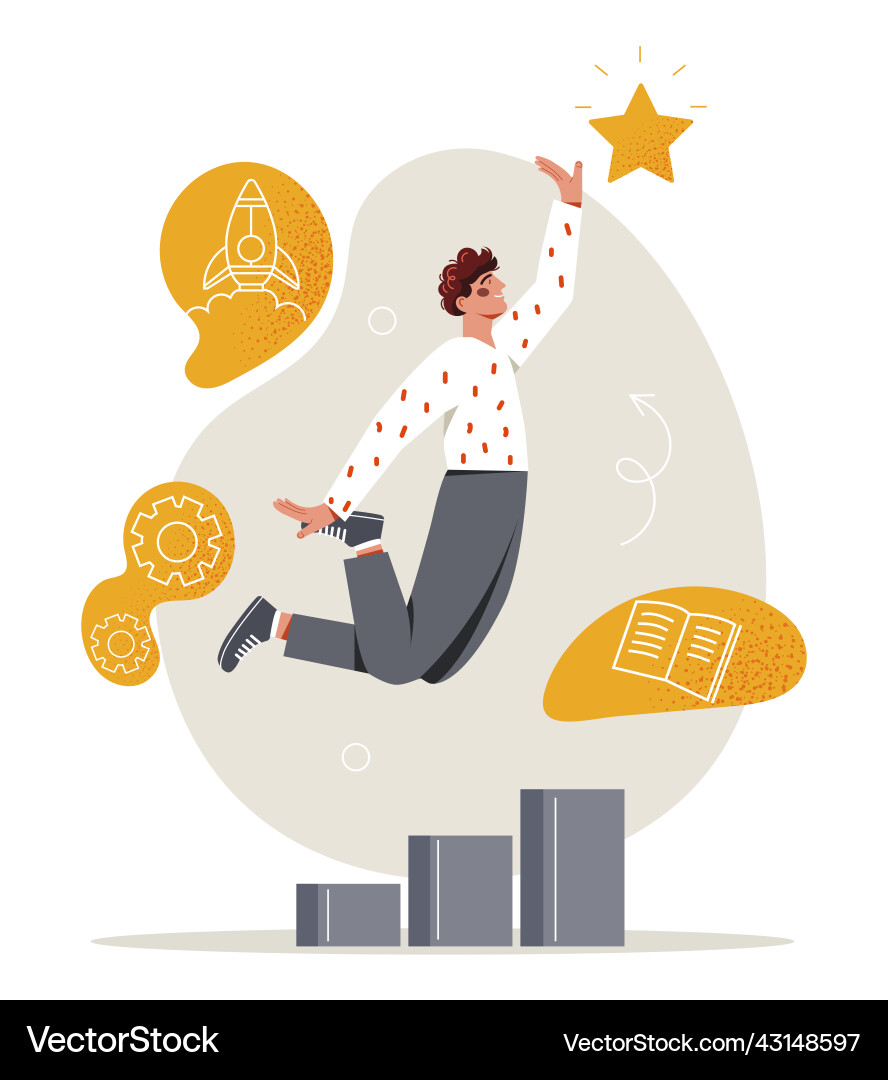 Reach success concept Royalty Free Vector Image