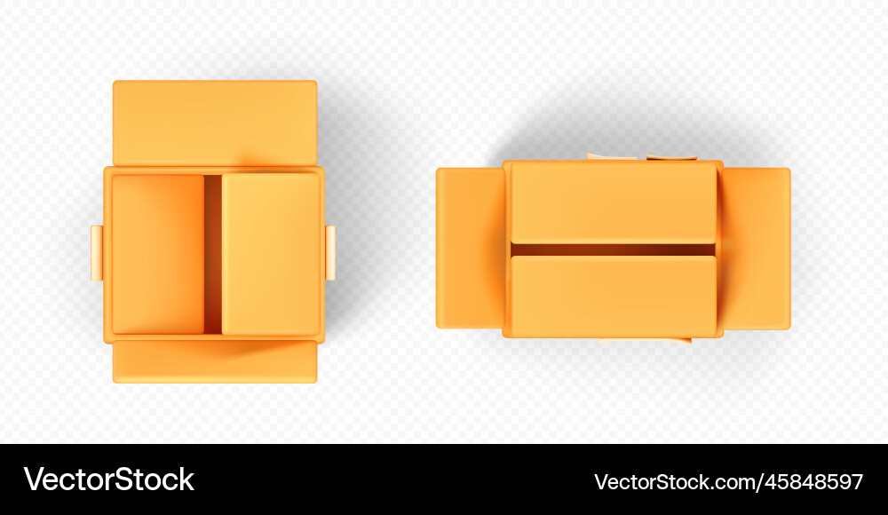 Top view cardboard box on transparent background Vector Image