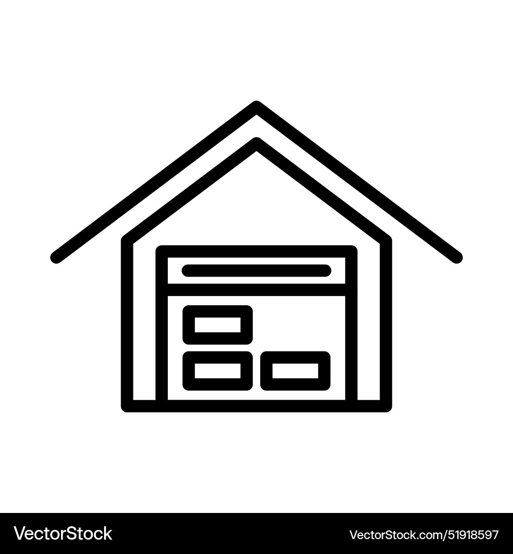 Warehouse icon outline set collection or pack Vector Image