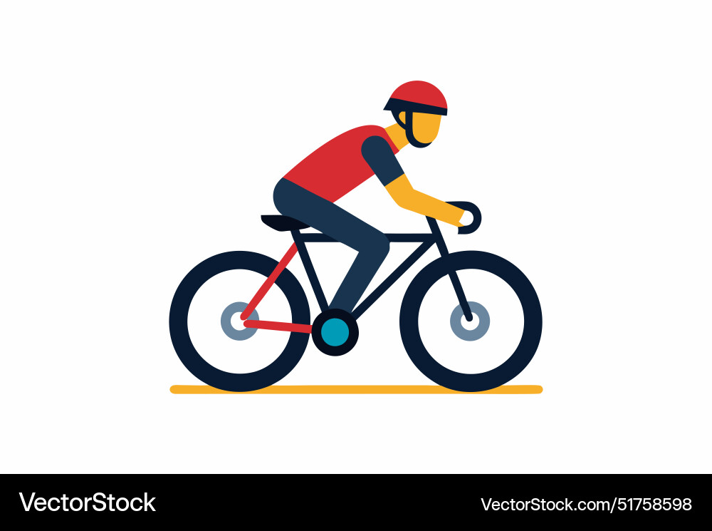 A biker on bike image artwork Royalty Free Vector Image