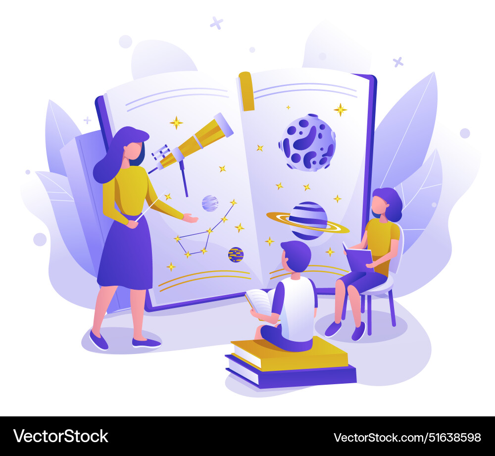 Astronomy for kids school lesson cartoon Vector Image