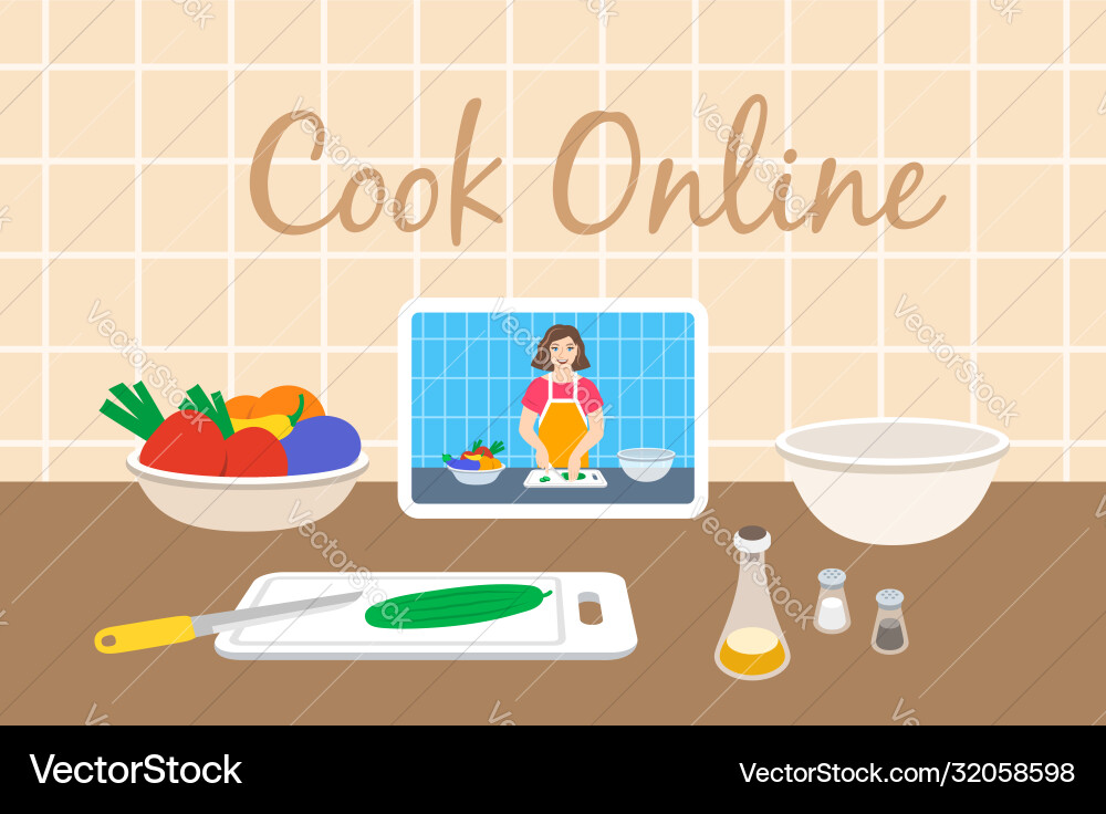 Cooking Tutorial: Salad Prep Royalty Free Vector Image
