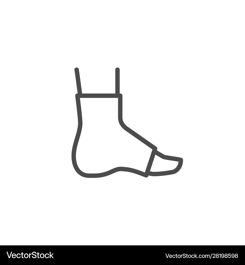 Foot orthopedic cast line outline icon Royalty Free Vector