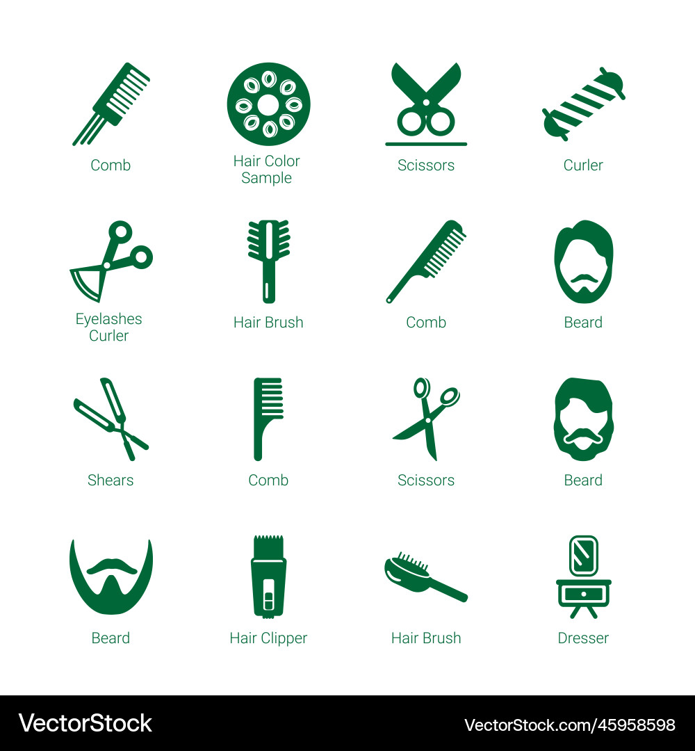 Haircut icons Royalty Free Vector Image - VectorStock