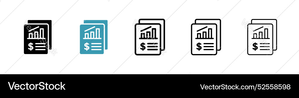 Income statement icon set on white background Vector Image