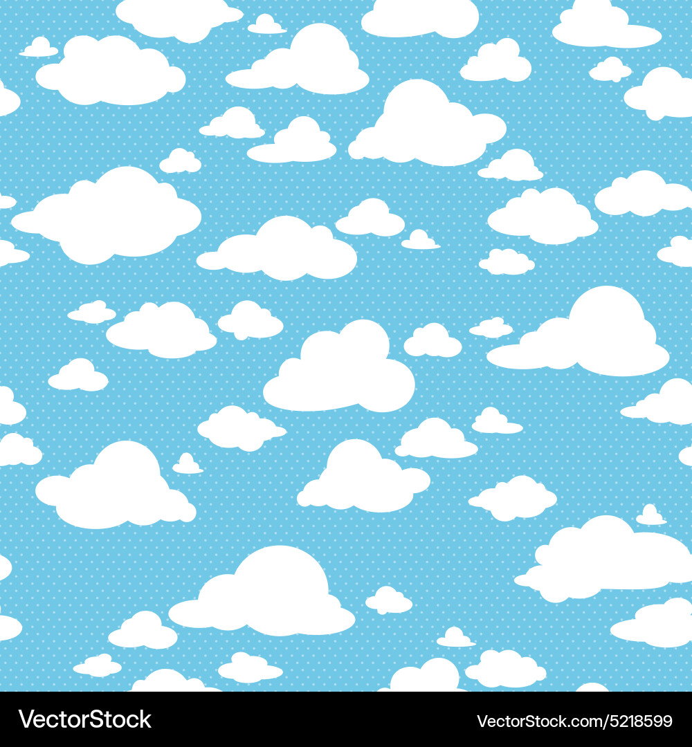 Blue sky with clouds seamless pattern Royalty Free Vector