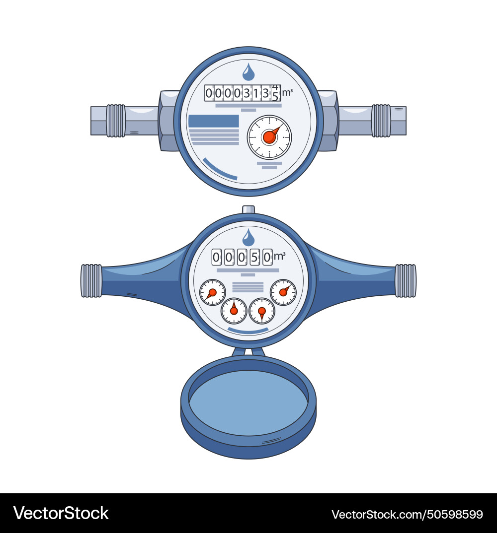 Communal service water meters measure shared Vector Image